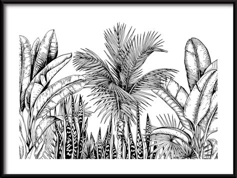 Affiche Jungle Noir Et Blanc Tappyfr