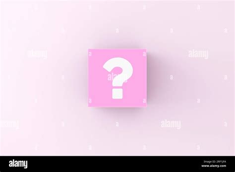 Question Mark Sign On A Pink Cube Block Ambiguity Confusion Query And Critical Thinking