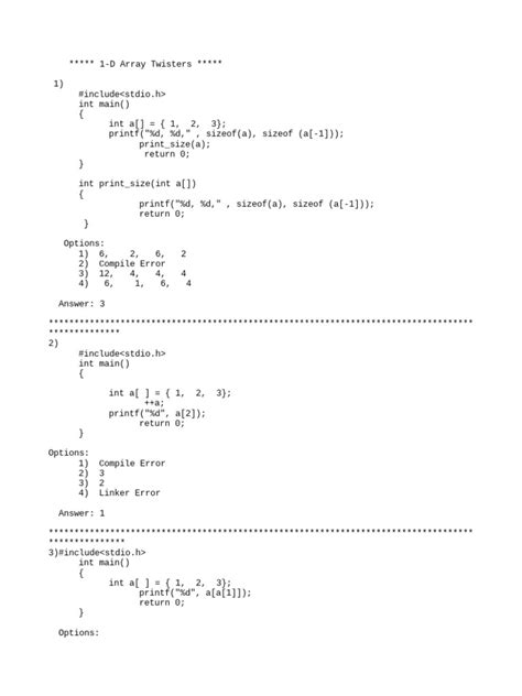 1 D Array Twisters Blackbook Questions Pdf Software Systems