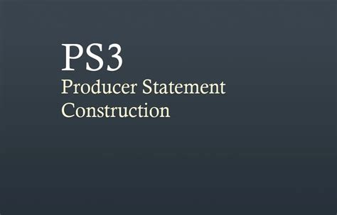 Understanding Producer Statement Ps3 Construction Assurance In New