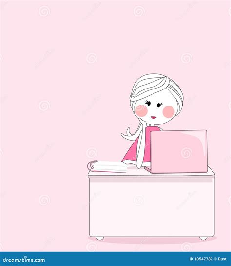 Busy Girl Working In Her Office Stock Vector Illustration Of Isolated