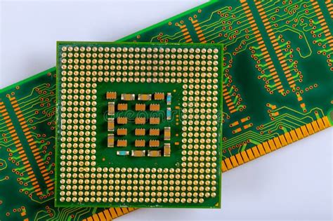 Advanced Microprocessor Intricate Design Soldered Connections Circuit