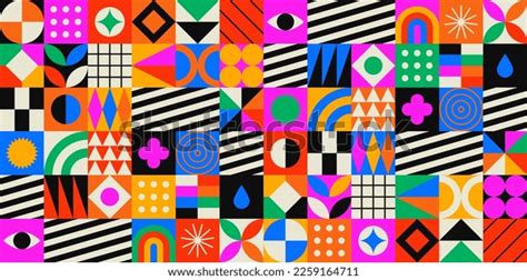 Colorful Geometric Mosaic Seamless Pattern Illustration Stock Vector Royalty Free 2259164711