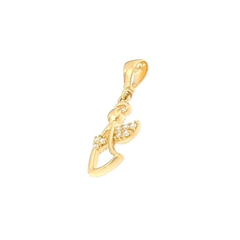 ᐉ Златно ангелче с циркони на топ цена — Паладиум