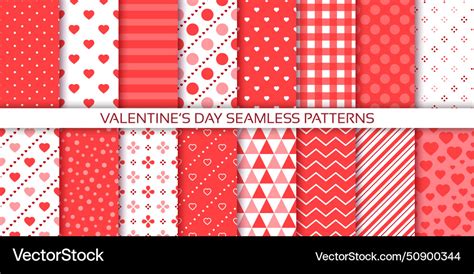 Valentine Seamless Pattern Red Backgrounds Cute Vector Image