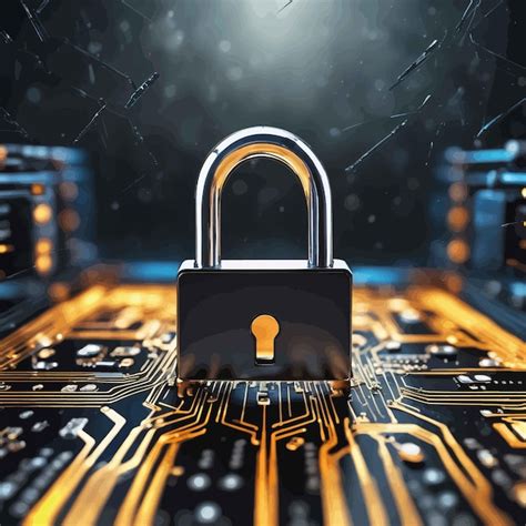 Padlock With Circuit Board On Background Cyber Security Conceptpadlock