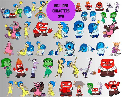 Inside Out 2 Clipart Bundle Png Svg Font Alphabet Digital Download
