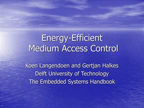 Ppt Energy Efficient Medium Access Control Powerpoint Presentation
