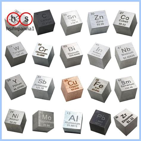 20pcs Metal Elements Cubes Set Density Cubes Set Tungsten Cubes Set For A Periodic Table Of