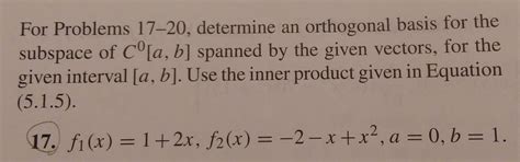 solved determine an orthogonal basis for the subspace of c 0