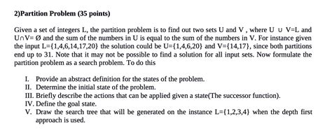 Solved 2partition Problem 35 Points Given A Set Of
