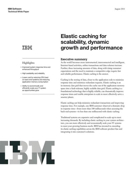 Elastic Caching For Scalability Dynamic Growth And Performance Pdf