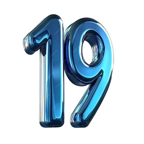 3d Blue Number 19 Isolated On White Background Premium Ai Generated Image