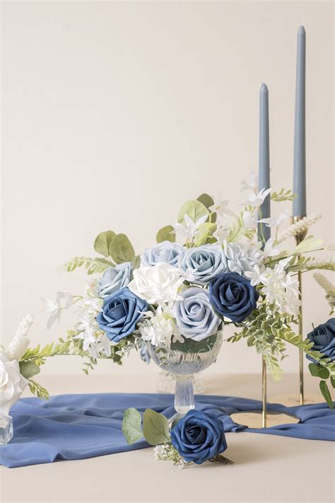 Dusty Blue Wedding Flowers And Greenery Lings Moment
