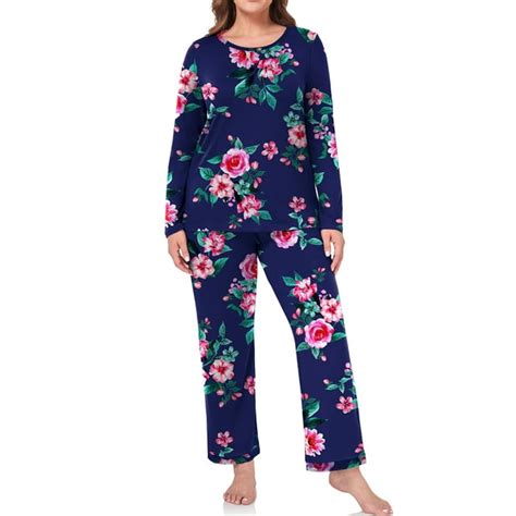 Cueply Womens Plus Size Pajamas Long Sleeve Pjs Sets Loungewear