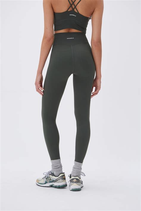 Womens Ultimate Gym Leggings Dark Olive Green Adanola