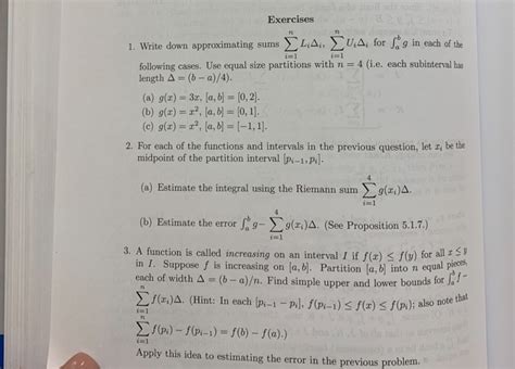 Solved Exercises 1 Write Down Approximating Sums La Ua