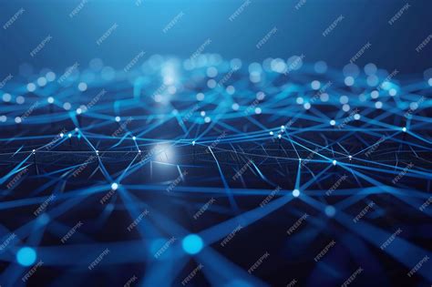 Abstract Blue Digital Network Futuristic Network Visualization With Connected Lines And Digital