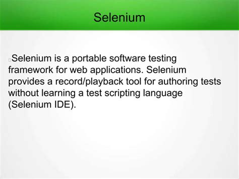 Qtp Vs Selenium Process PPT