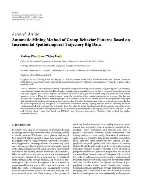 Pdf Automatic Mining Method Of Group Behavior Patterns Based On Incremental Spatiotemporal