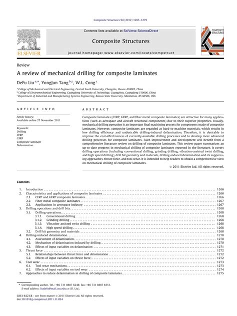 Review Of Drilling For Composite Laminates Pdf Composite Material