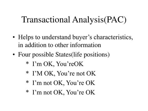PPT Transactional Analysis PAC PowerPoint Presentation Free Download ID