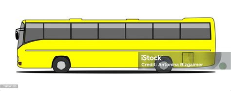 노란색 벡터 관광 버스 측면보기 흰색 배경에 격리 된 템플릿 공란에 대한 스톡 벡터 아트 및 기타 이미지 공란 관광 관광객 Istock
