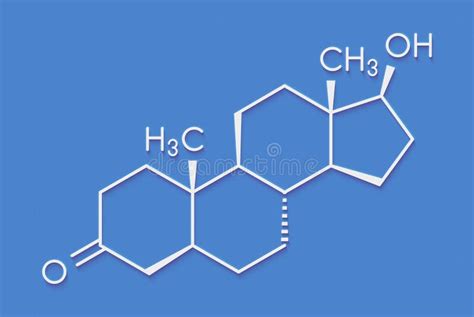 Estrutura Molecular De Dihydrotestosterone Isolada No Branco Ilustração Stock Ilustração De