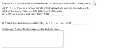 Solved Suppose X Is A Random Variable With With Expected Chegg
