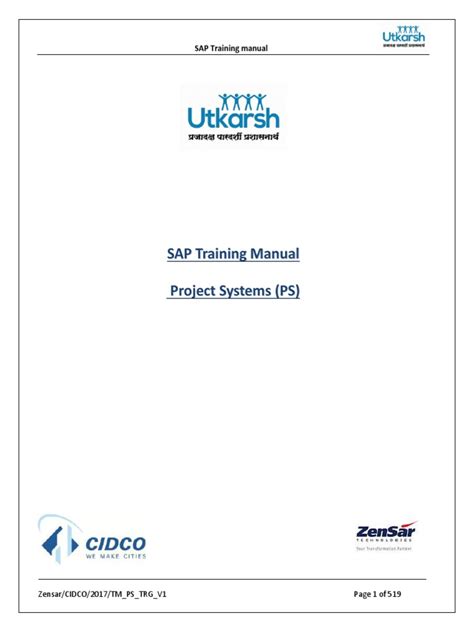 Sap Ps Training Manual V1 Pdf System Software Computing