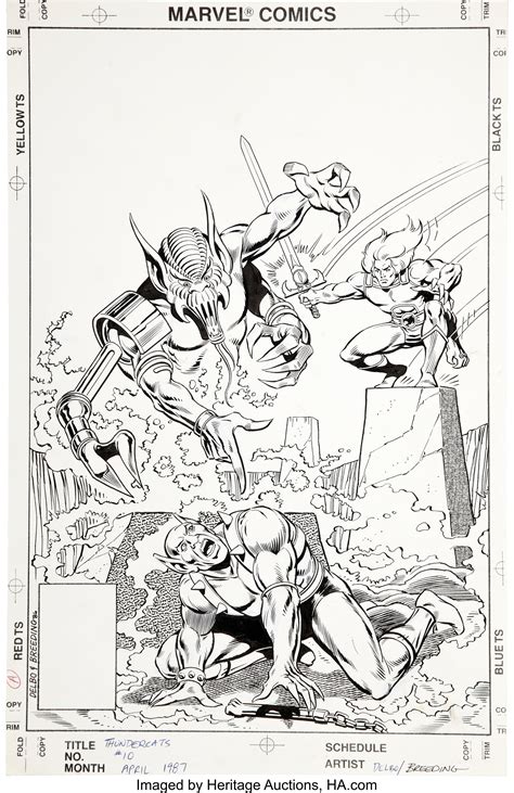 Jose Delbo And Brett Breeding Thundercats 10 Cover Original Art Lot