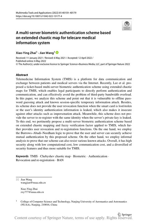 A Multi Server Biometric Authentication Scheme Based On Extended