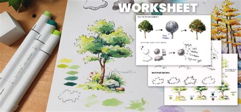 How To Draw A Tree With Markers Worksheets Free Download
