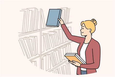 Smiling Female Librarian Work In University Or School Library Happy
