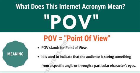 POV Meaning The Meaning And Interesting Examples Of POV ESL Forums