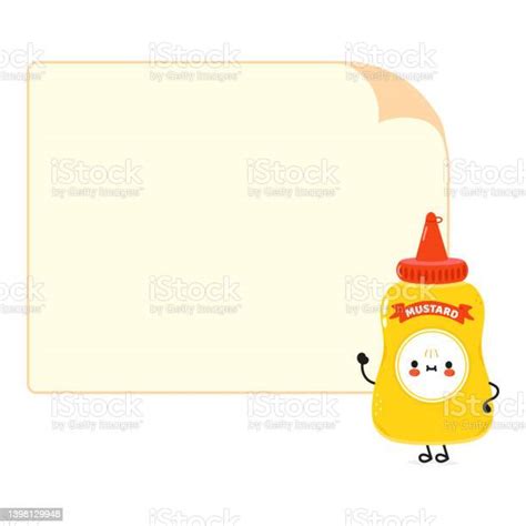 연설 거품이있는 귀여운 재미있는 겨자 캐릭터 벡터 손으로 그린 만화 카와이 캐릭터 일러스트 레이 션 아이콘 흰색 배경에 고립되어 있습니다 병 캐릭터 개념의 겨자 개념에 대한