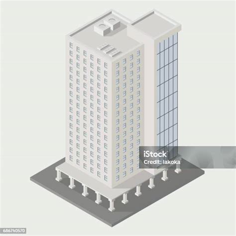 벡터 아이소메트릭 아이콘 Ofice 건물 도시 인프라 건축 3d 요소를 나타내는 낮은 폴 리 건물 도시 지도 만들기에 대 한