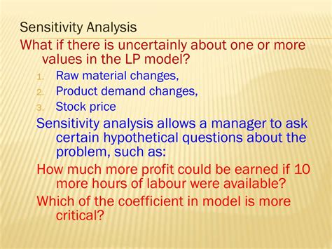 ppt chapter 3 linear programming sensitivity analysis powerpoint