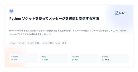 Python ソケットでメッセージを送受信する方法 ネットワークプログラミング入門 Labex