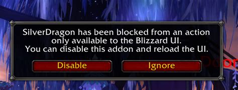 silverdragon has been blocked form an action only available to the
