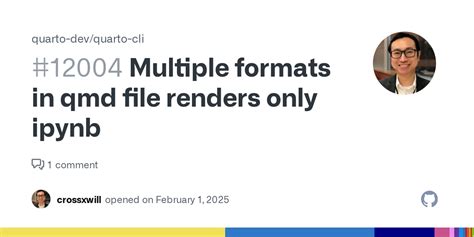 multiple formats in qmd file renders only ipynb · issue 12004 · quarto