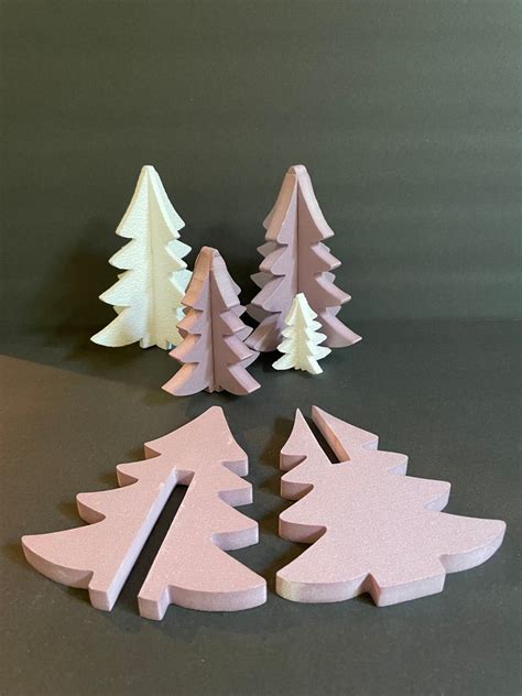 Styrofoam Interlocking Christmas Pine Trees Etsy