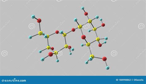 Trehalose Molecular Structure Isolated On Grey Stock Illustration