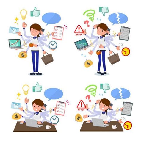 Multitasking Women In The Office