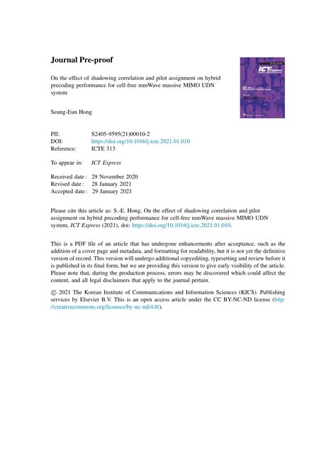 Download Pdf On The Effect Of Shadowing Correlation And Pilot Assignment On Hybrid Precoding