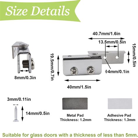 Glass Door Hinge 2 Pairs Steel Side Mounted Australia Ubuy