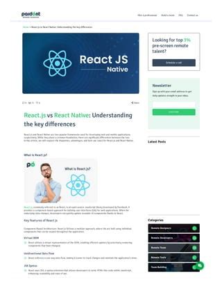 React Js Vs React Native Understanding The Key Differences PDF