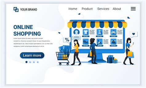 온라인 쇼핑 개념의 벡터 그림입니다 온라인 상점에서 제품을 구매 하는 젊은 여성 웹 사이트 및 모바일 웹 사이트에 대한 현대 평면 웹 방문 페이지 템플릿 디자인 플랫 만화