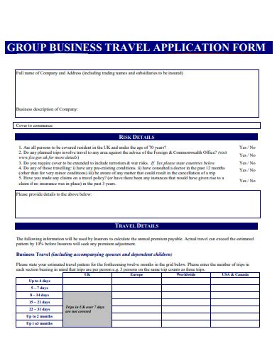 free 20 travel application samples in pdf ms word