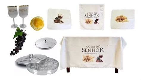 Kit Completo Para Santa Ceia C Toalhas Bandejas Uva Pão Frete Grátis